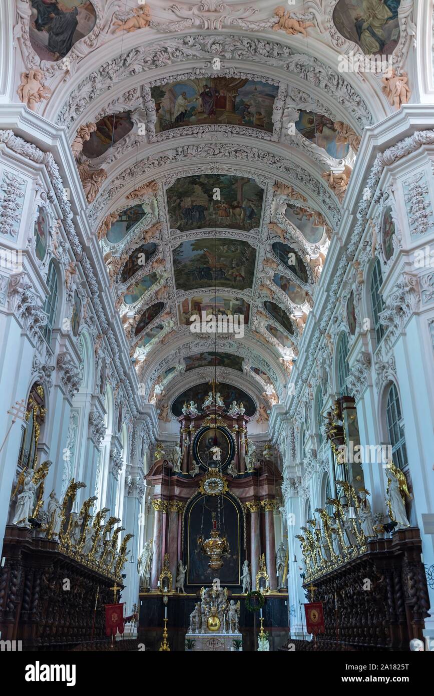 Baroque sanctuary, Waldsassen Basilica, Waldsassen, Upper Palatinate ...