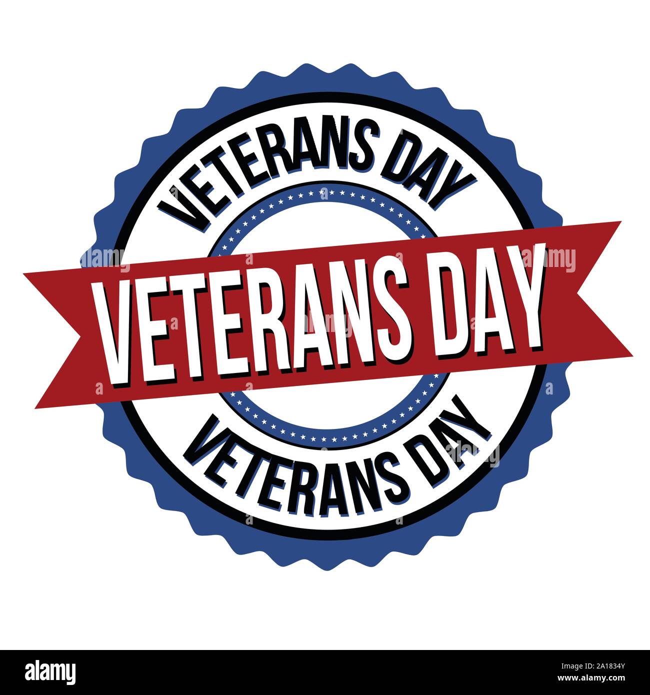 Veterans day label or sticker on white background, vector illustration ...