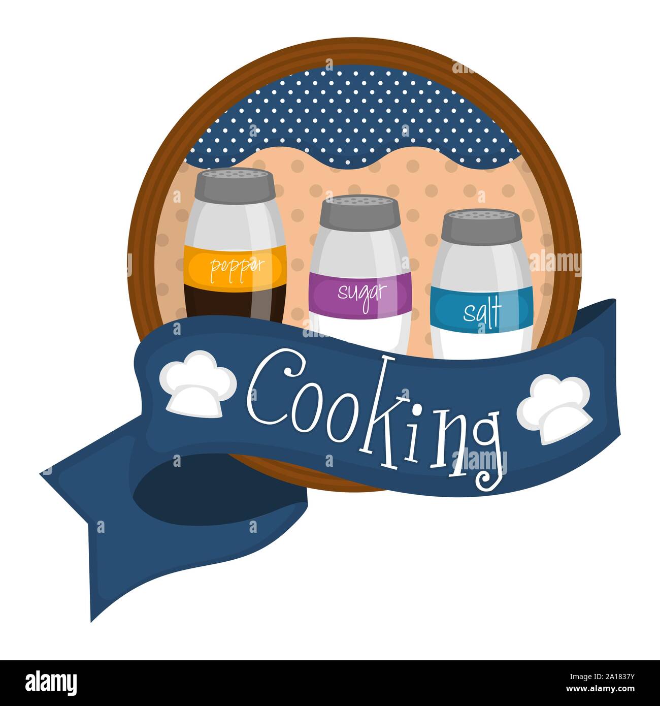 Set of cookware with a cooking text label - Vector Stock Vector Image ...