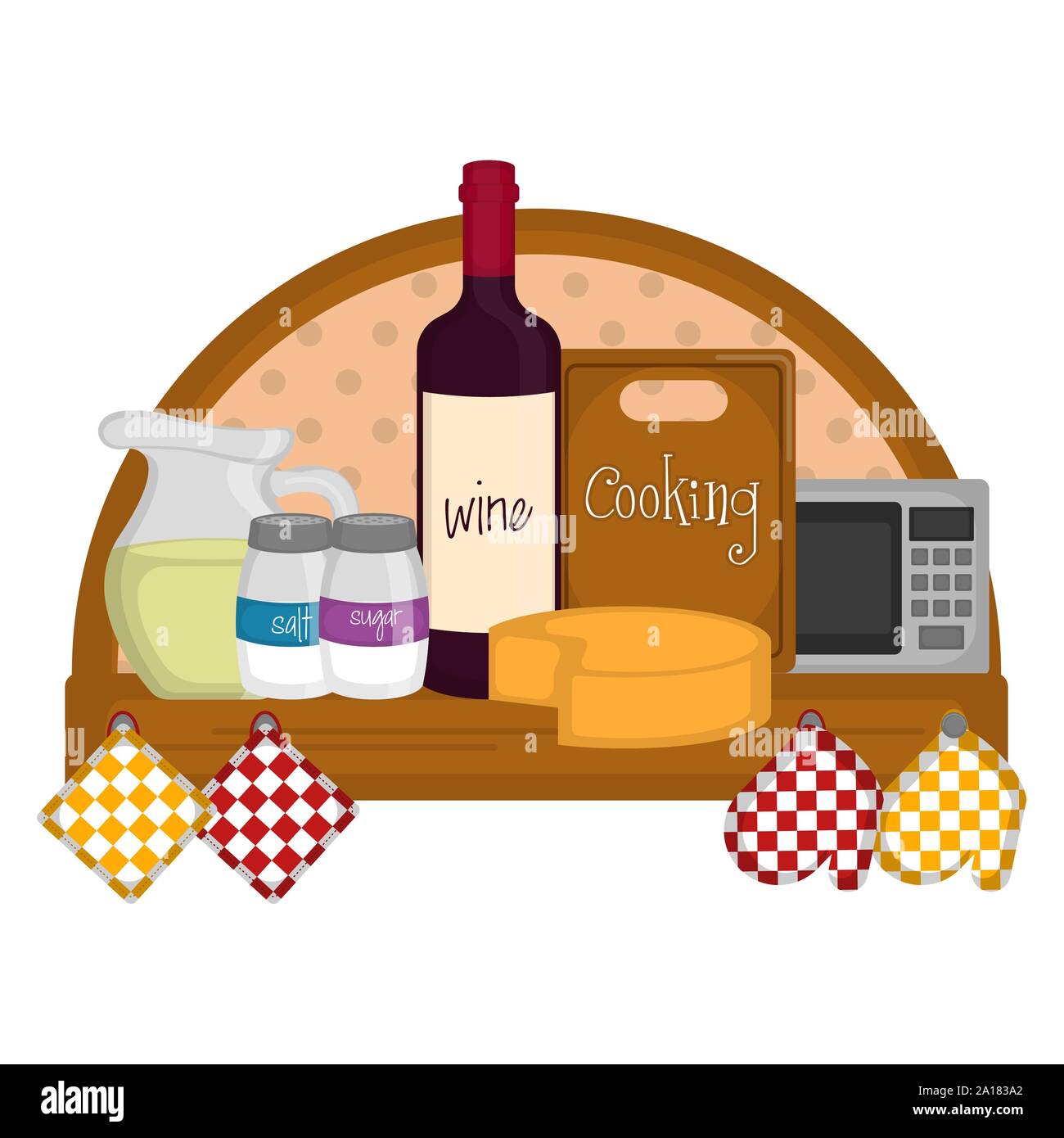 Set of cookware in a label - Vector illustration Stock Vector Image ...