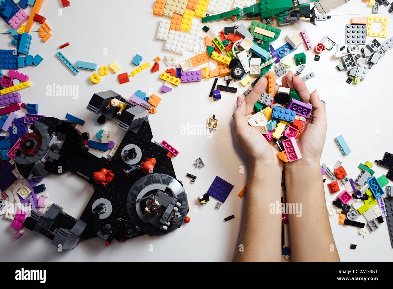 Hands play lego hi-res stock photography and images - Alamy