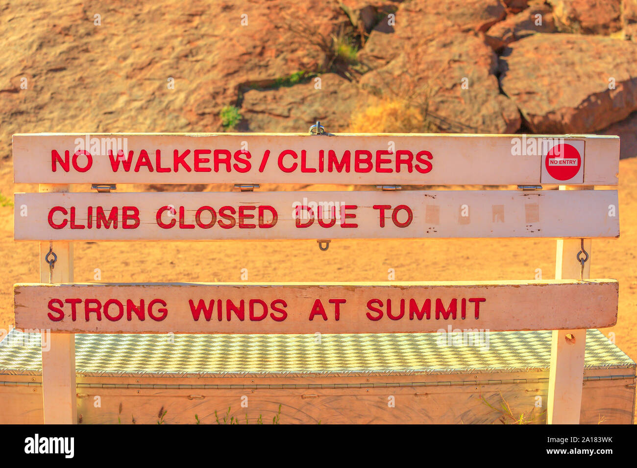 Uluru, Northern Territory, Australia - Aug 26, 2019: closeup of closed ...