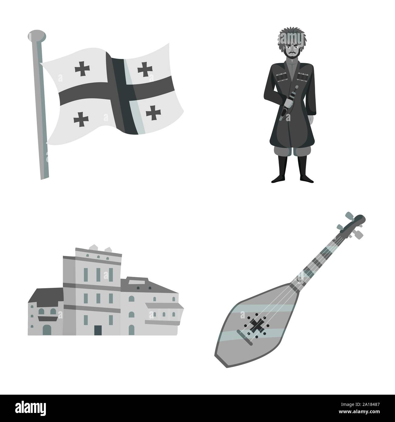 Isolated object of attributes and tourism icon. Set of attributes and ...