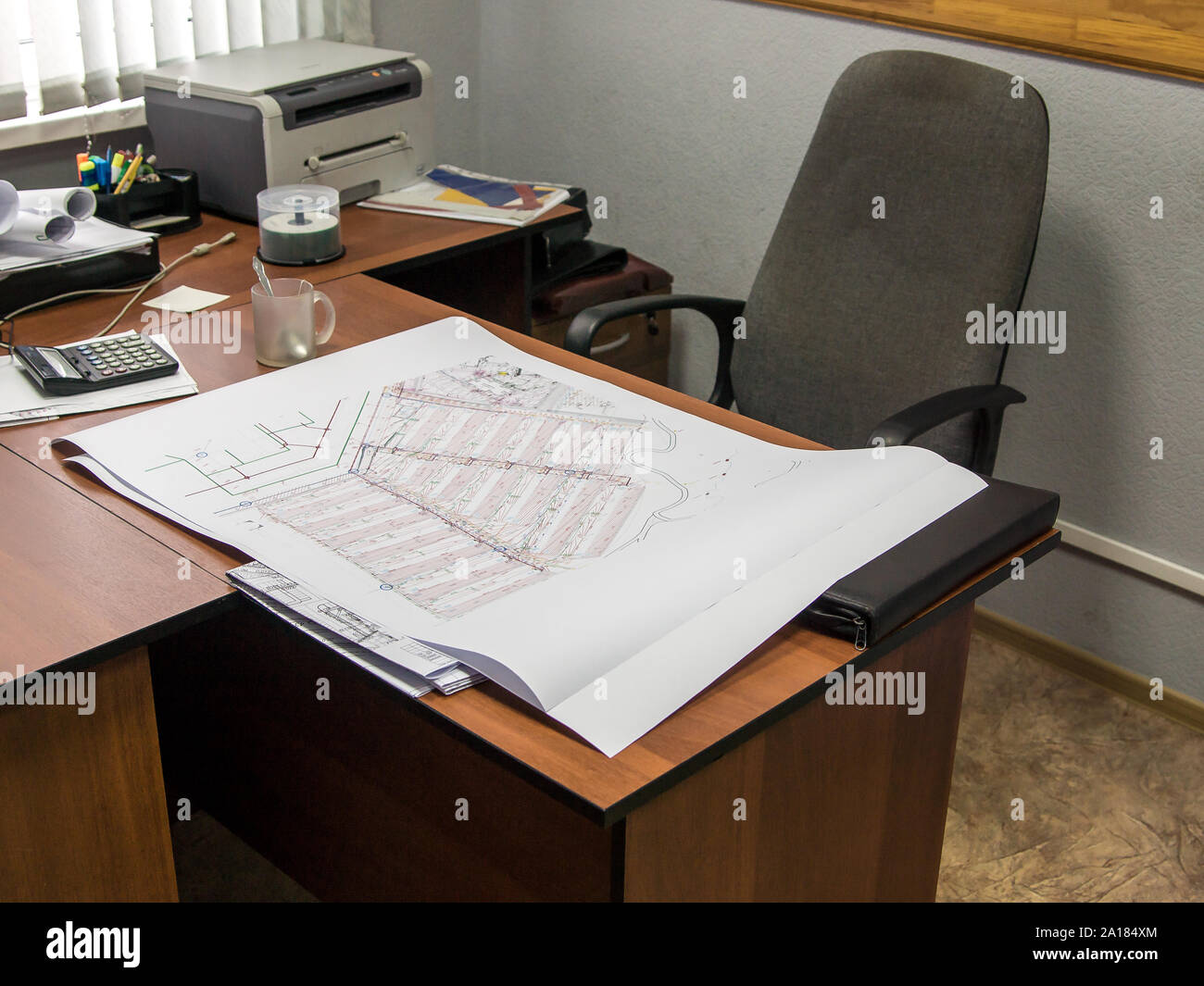 the workplace of the engineer foreman or construction manager, on the ...