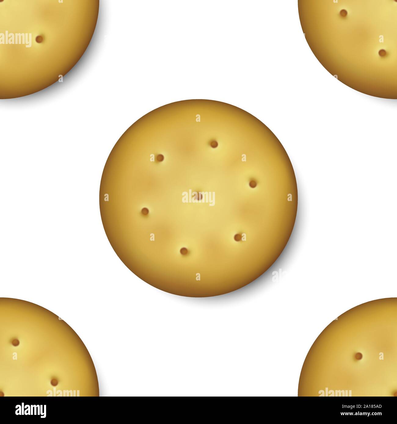 Seamless Pattern with Realistic Vector 3d Round Delicious Cookies ...