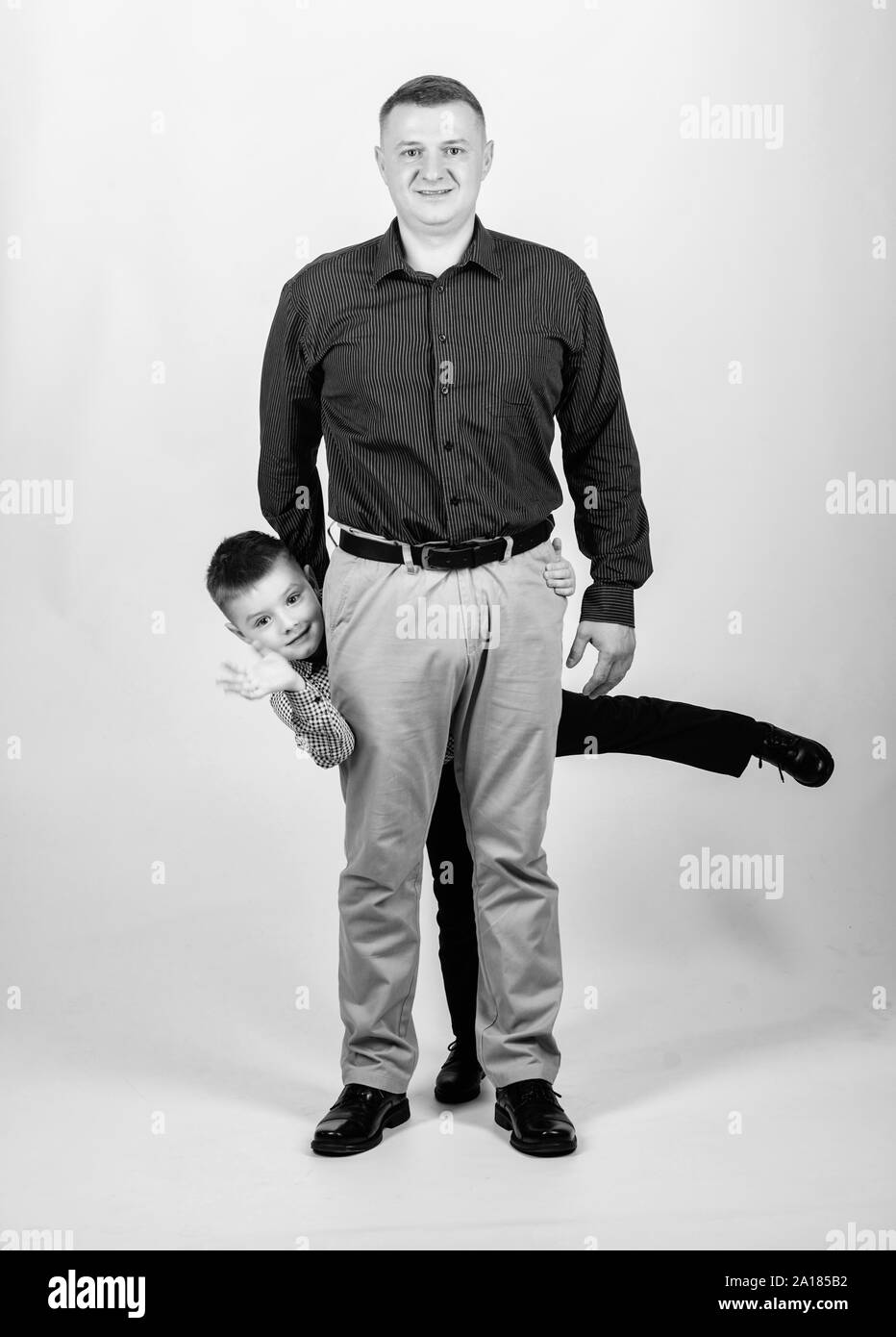 small boy with dad businessman. happy child with father. business ...