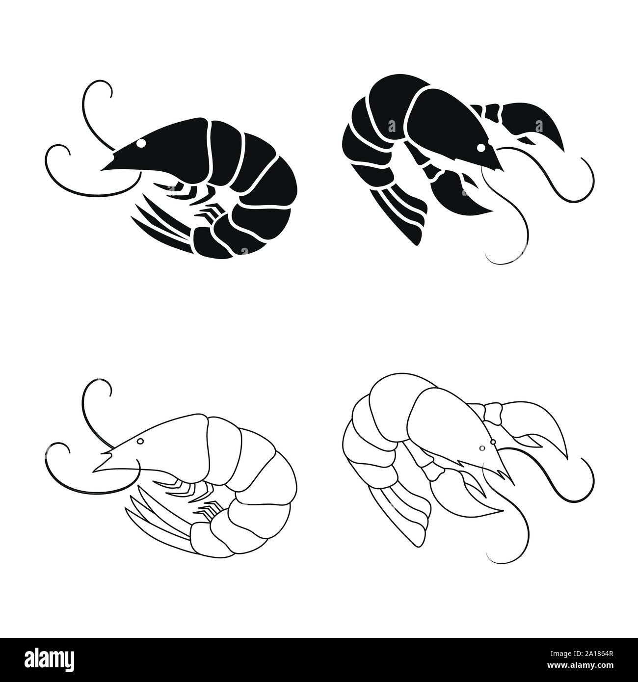 Vector illustration of appetizer and ocean symbol. Collection of ...