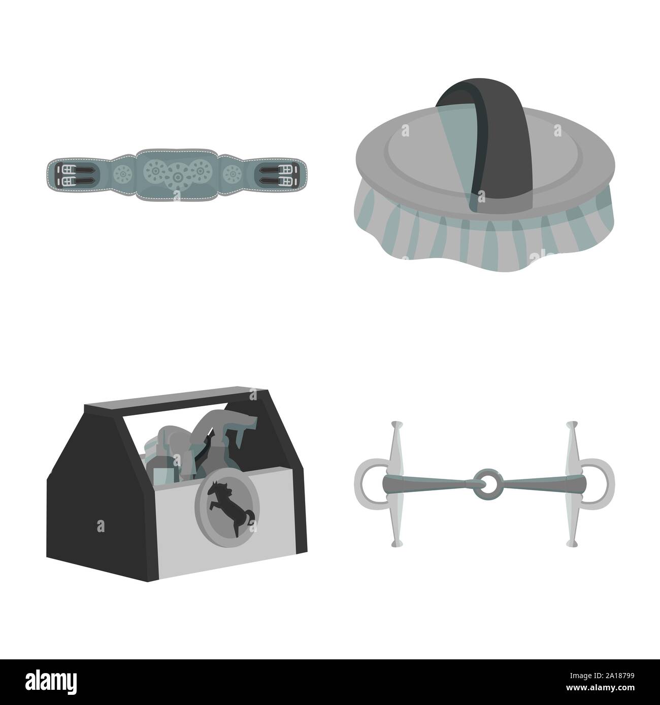 Isolated object of race and horse icon. Set of race and racing stock ...