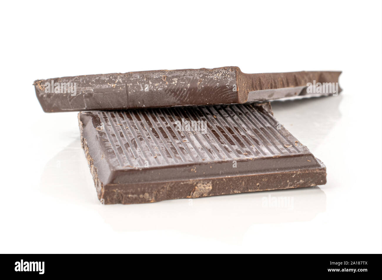 Group of one whole one piece of fresh chocolate piece isolated on white ...