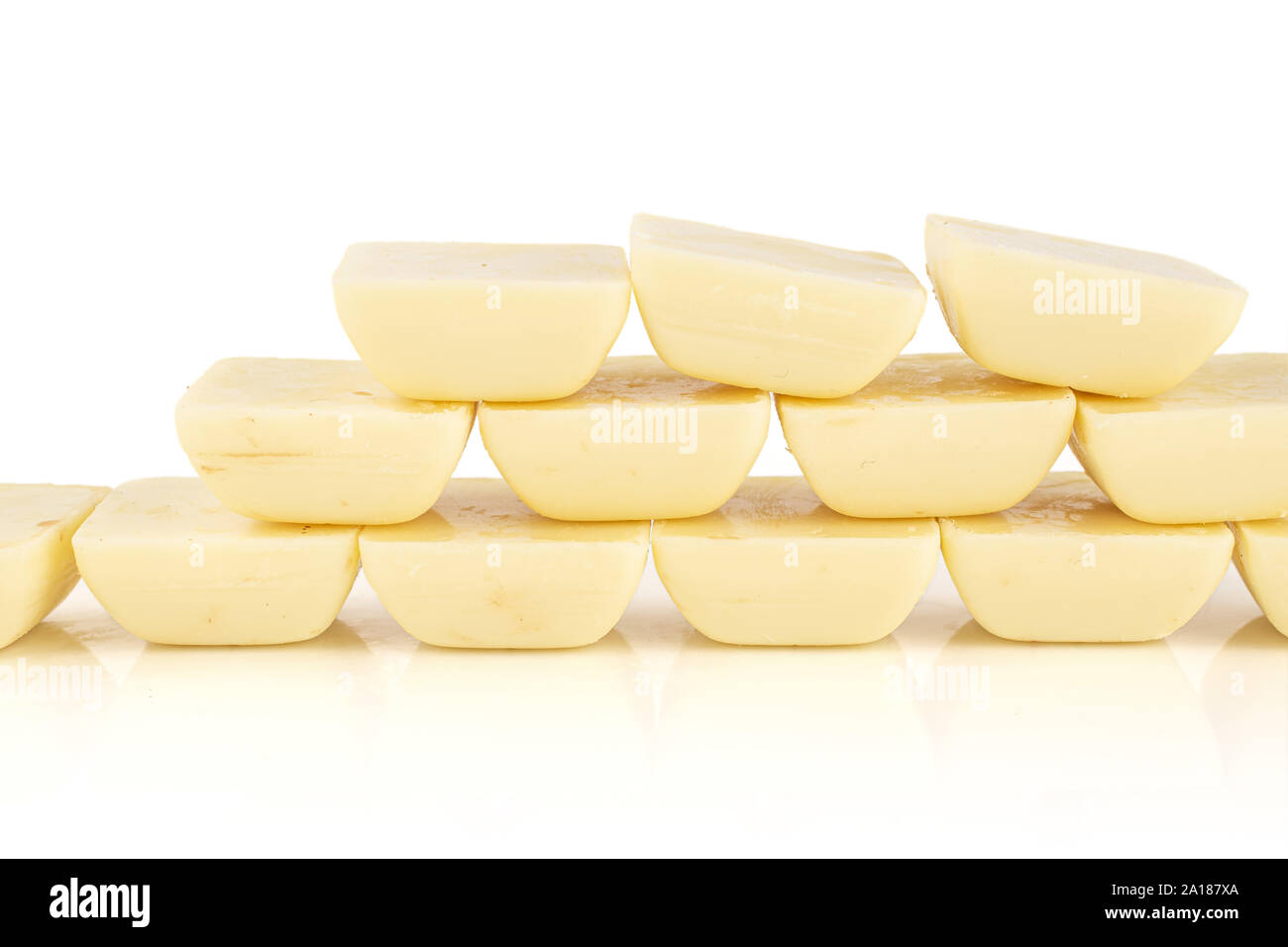 Lot of whole fresh chocolate piece isolated on white background Stock ...