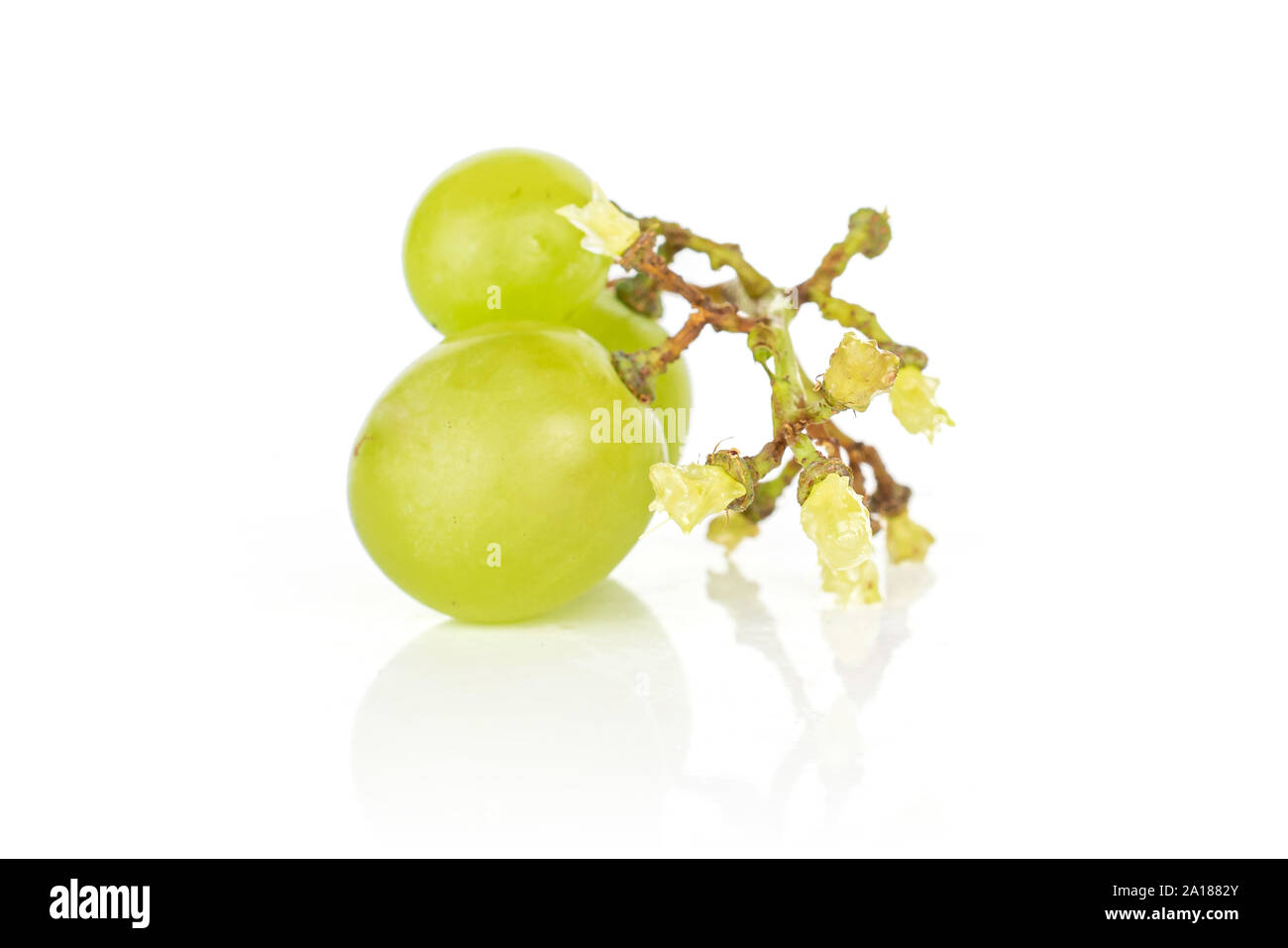 Group of two whole fresh green grape isolated on white background Stock ...