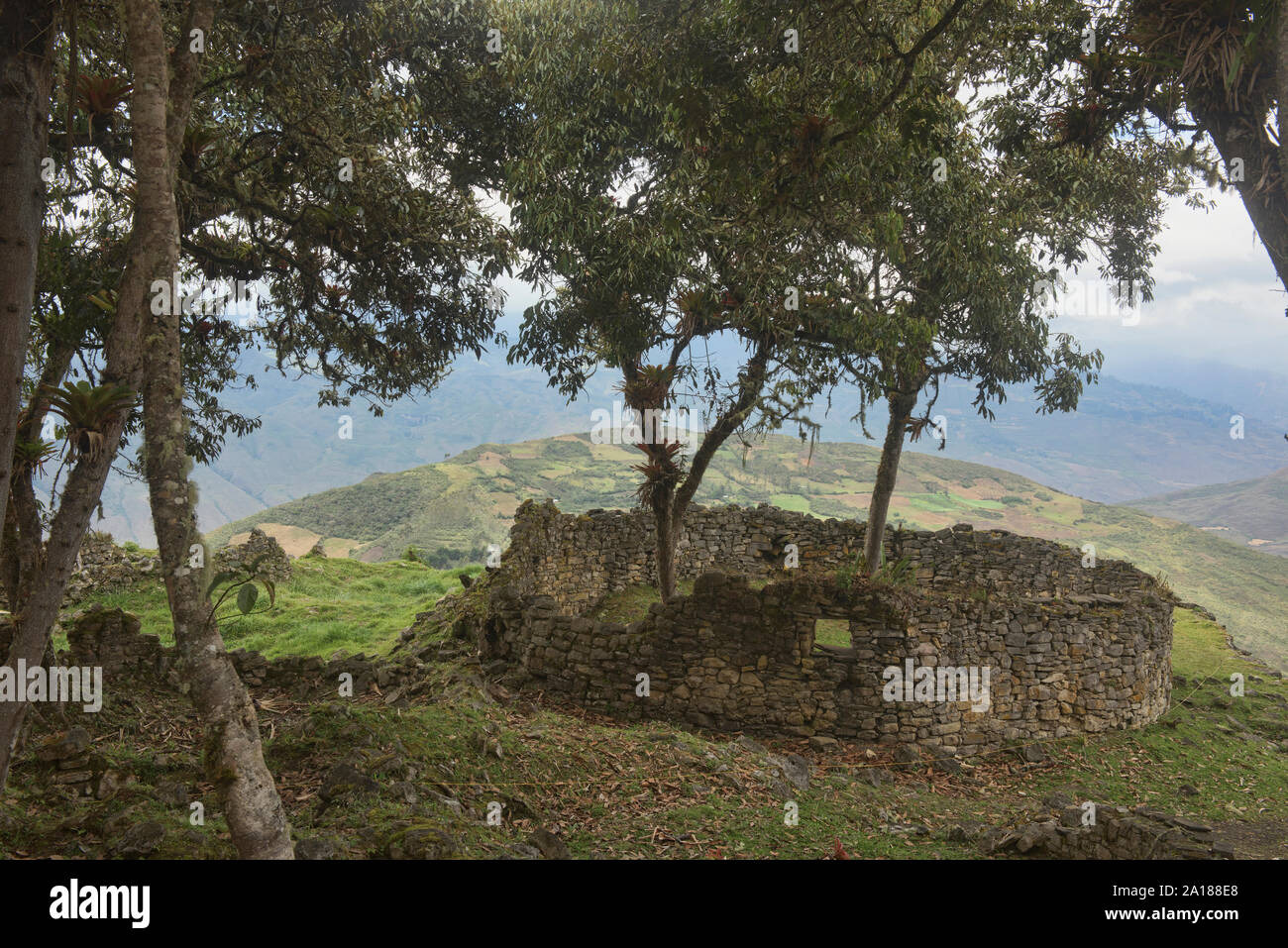 The mountaintop ruins of Kuélap fortress, Chachapoyas, Amazonas, Peru ...