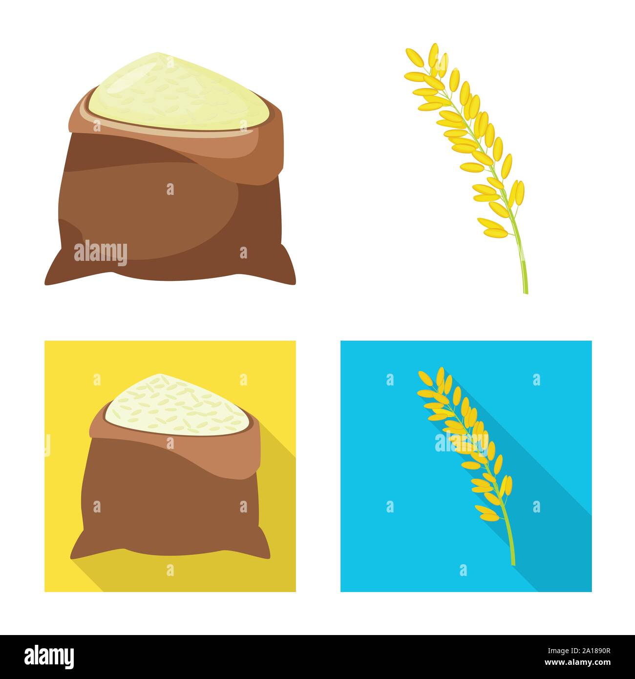 Vector design of crop and ecological sign. Collection of crop and ...