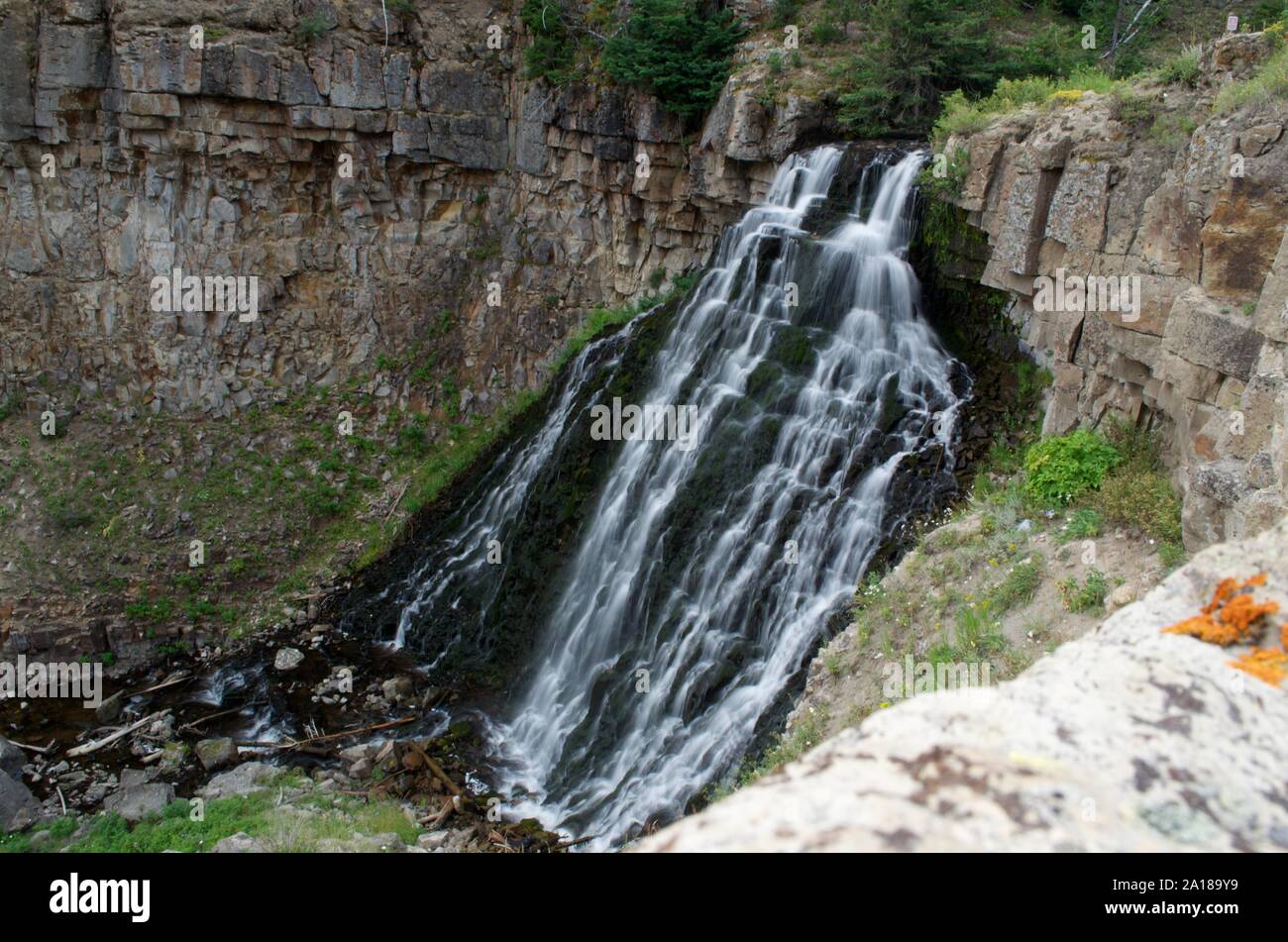 Rustic Falls Yellowstone Stock Photo - Alamy