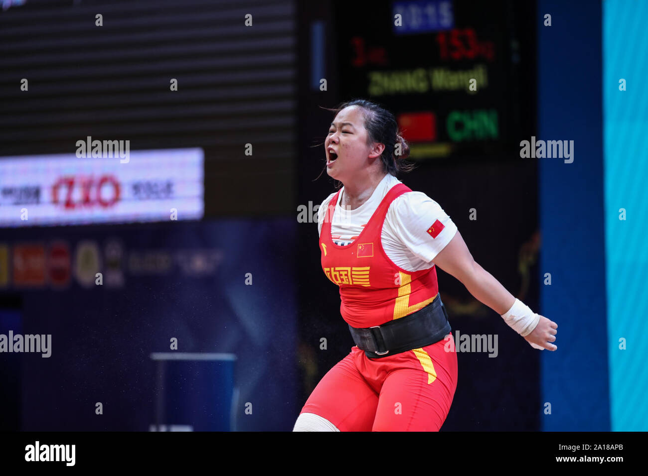 Pattaya, Thailand. 24th Sep, 2019. Zhang Wangli of China celebrates ...