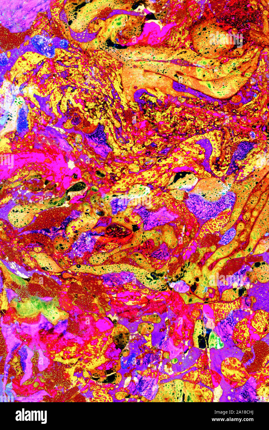 Ebru colorful Turkish painting on the water. Gouache texture Stock ...