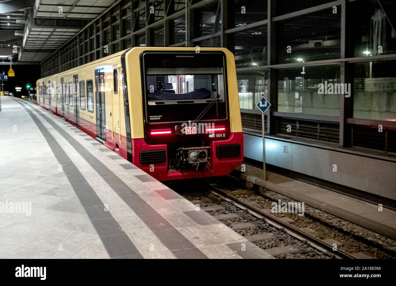 Germany. 18th Sep, 2019. The new S-Bahn travels through a station at ...
