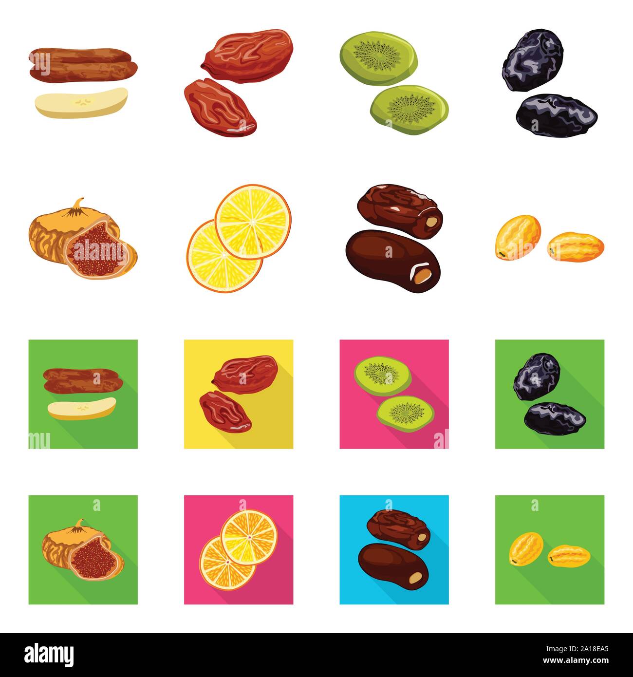 Vector design of food and raw logo. Collection of food and nature stock ...