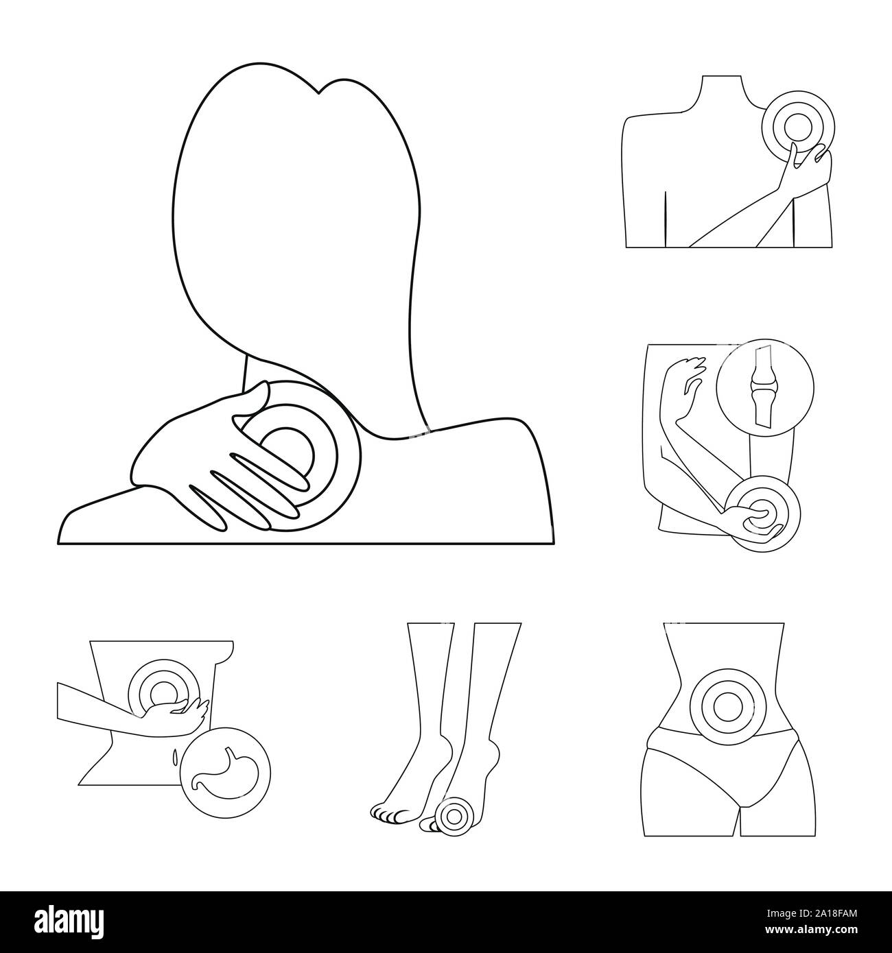 Vector design of bone and inflammation symbol. Set of bone and wound ...