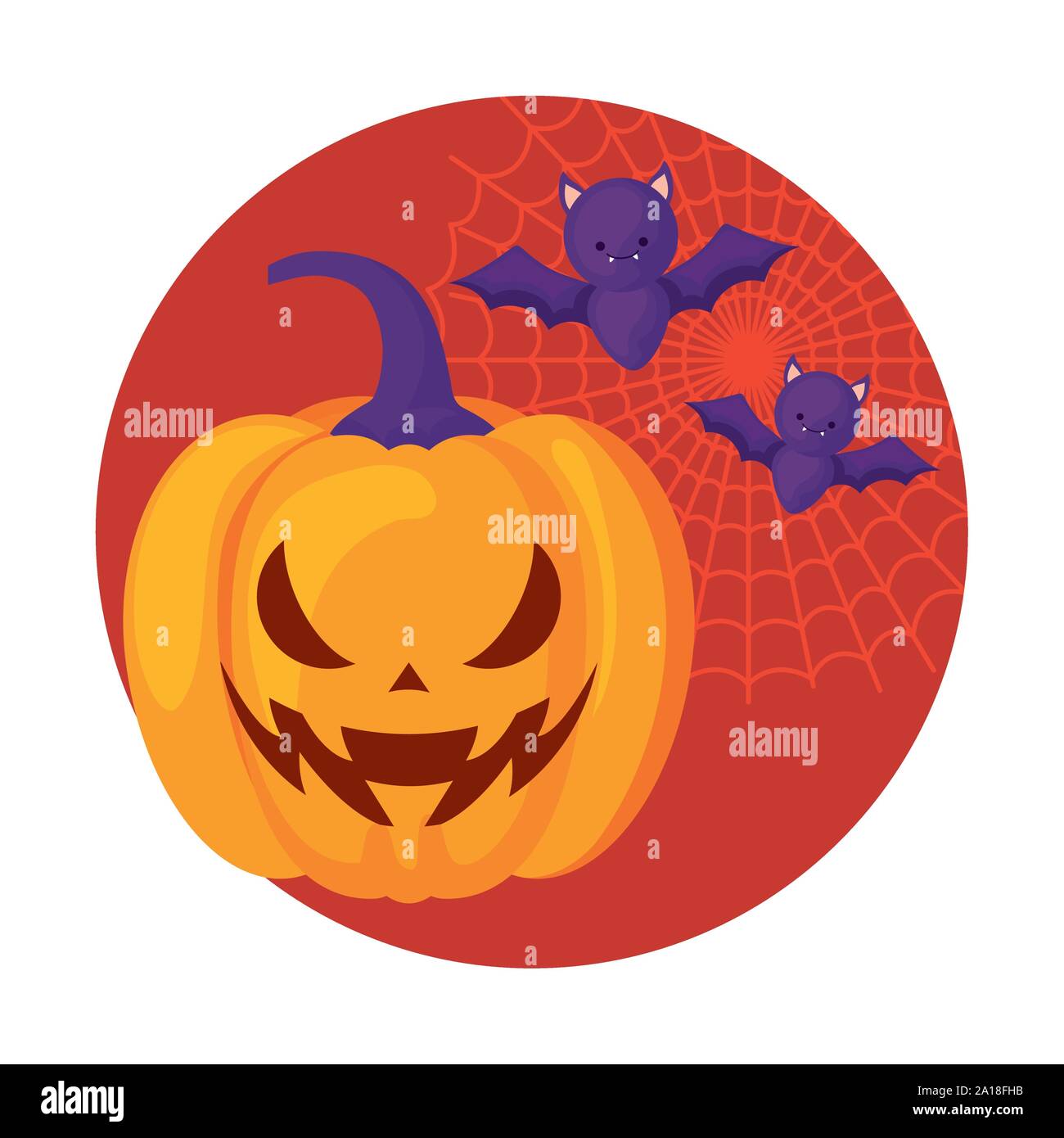 halloween pumpkin traditional with bats design, vector illustration ...