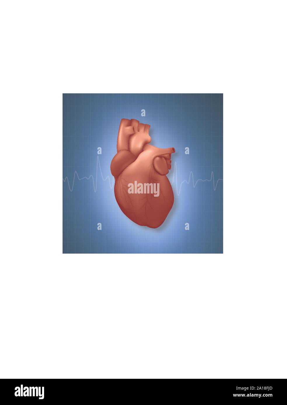 Vector 3d Realistic Glowing Health Heart Model with a Pulse Line ...