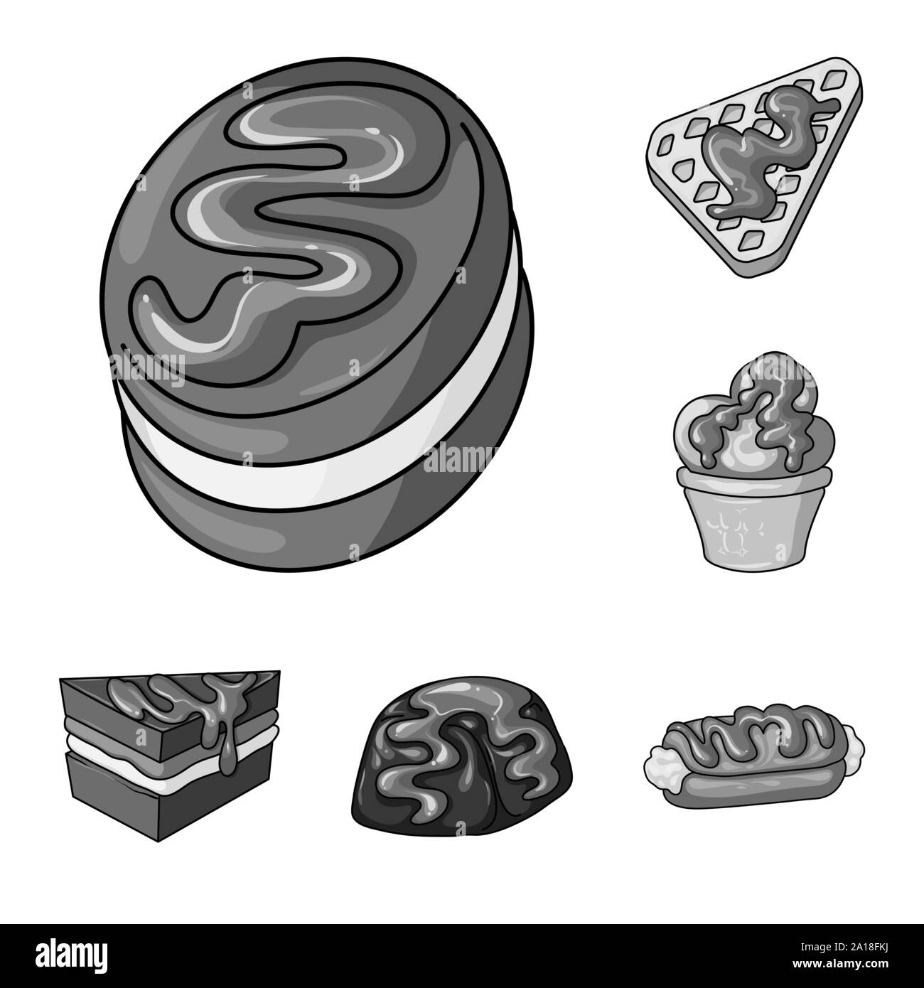 Vector design of sweet and caramel sign. Collection of sweet and ...