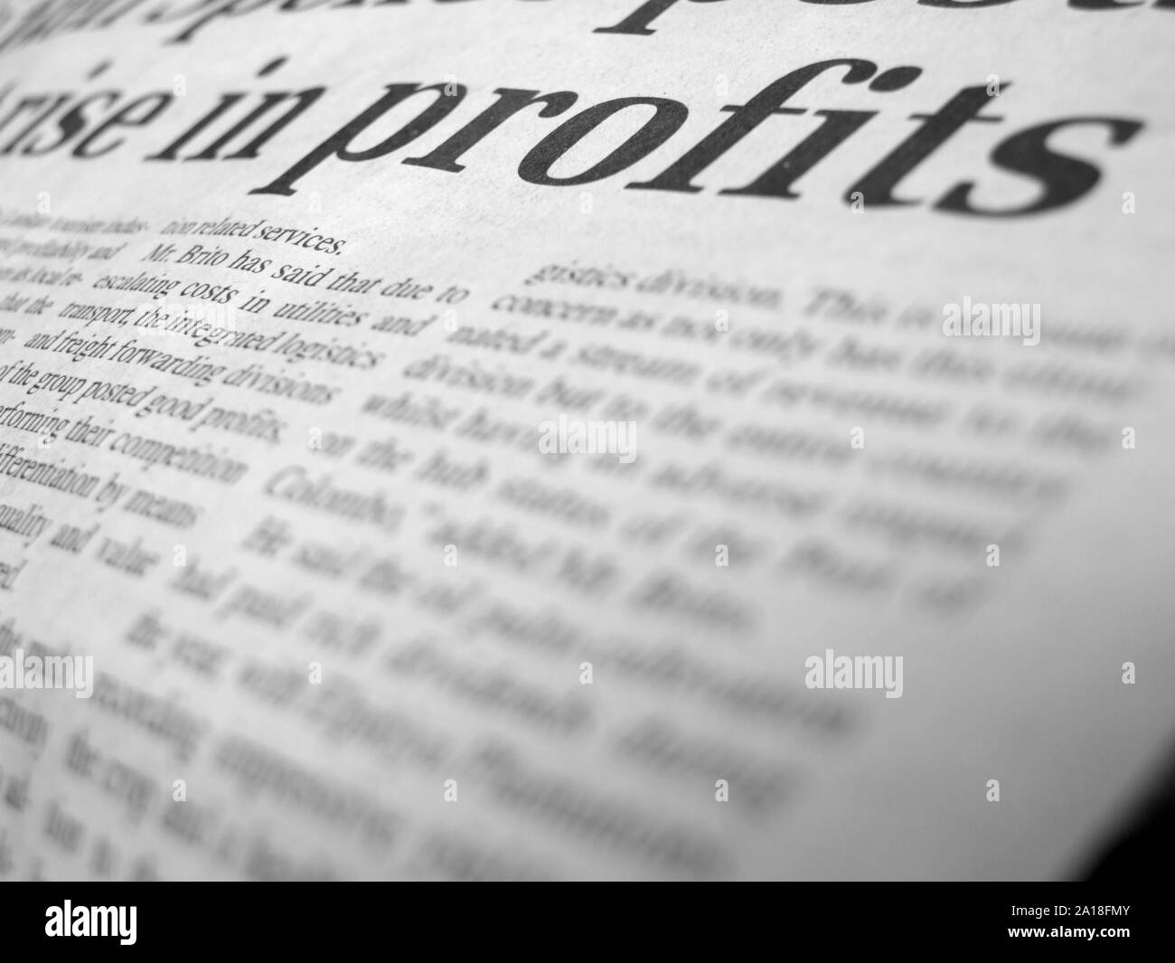 Close up of New paper Head Lines Stock Photo - Alamy