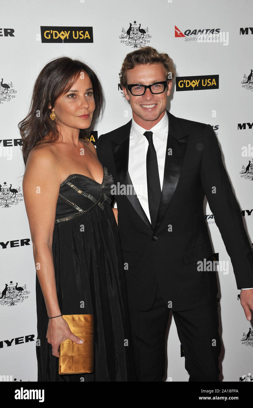 LOS ANGELES, CA. January 22, 2011: Simon Baker & Rebecca Rigg at the ...