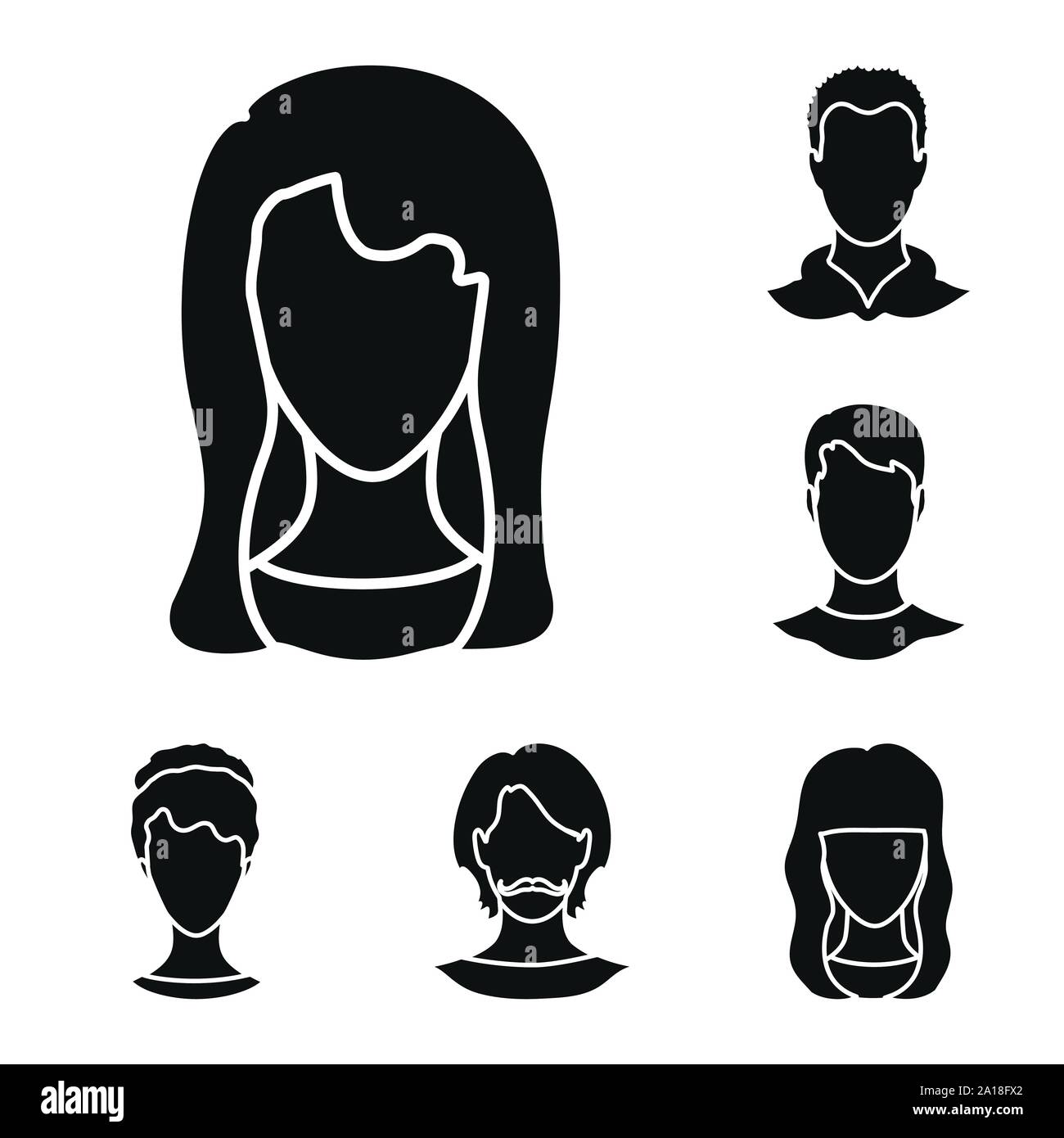 Isolated object of character and profile logo. Set of character and ...
