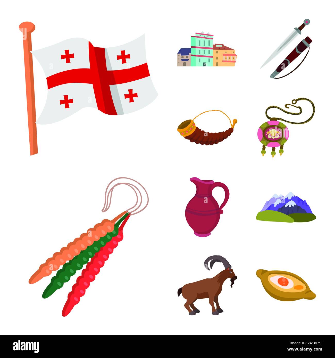 Vector illustration of Caucasus and traditions logo. Collection of ...