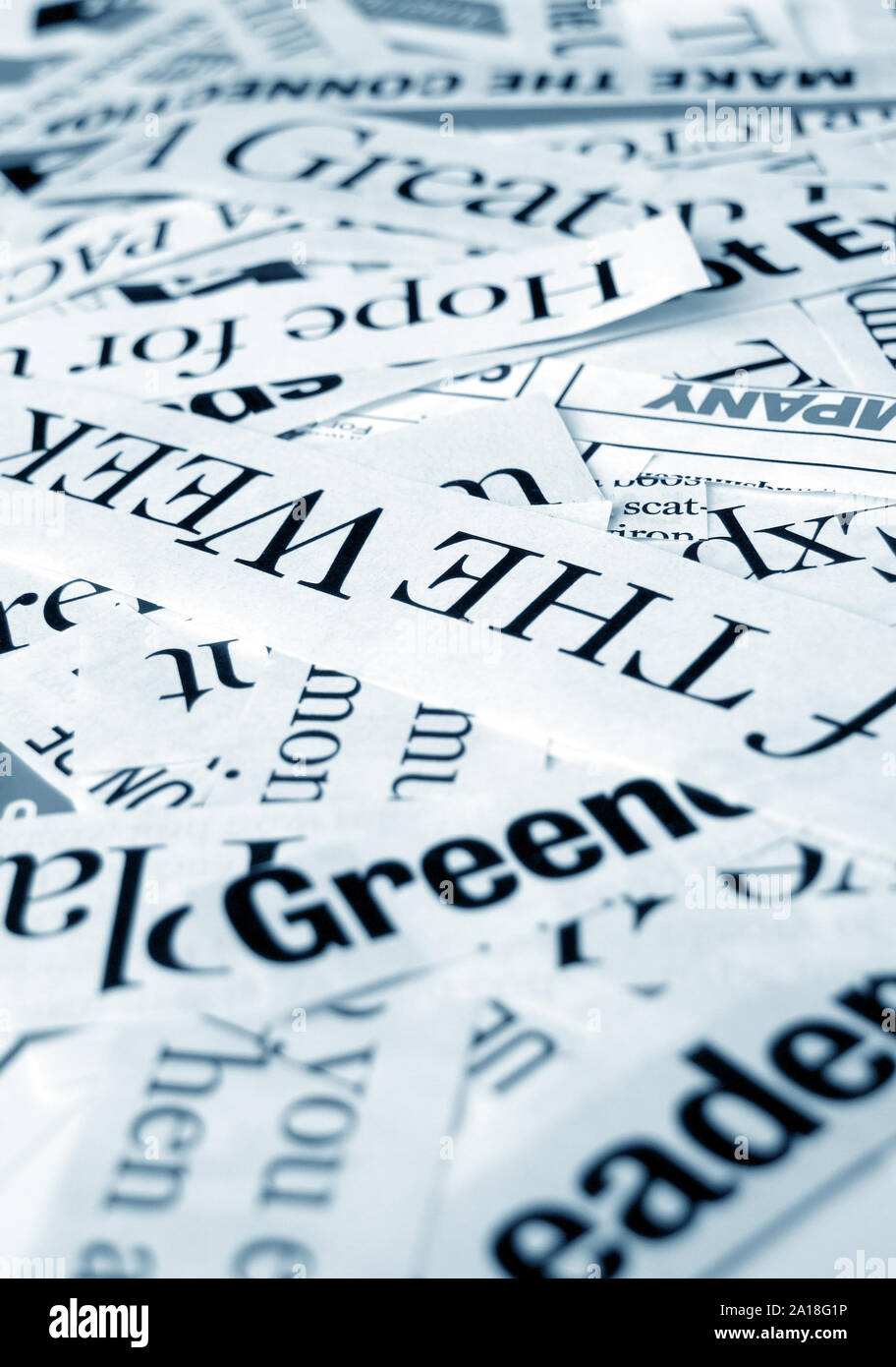 Close up of New paper Head Lines Stock Photo - Alamy