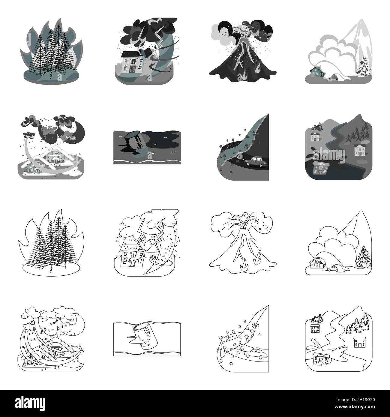 Vector design of weather and distress icon. Set of weather and crash ...
