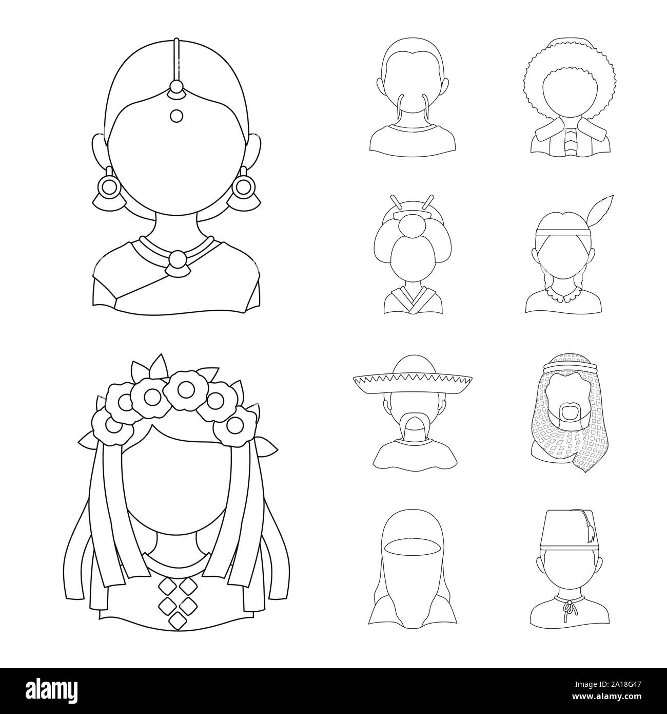 Vector illustration of imitator and resident sign. Set of imitator and ...