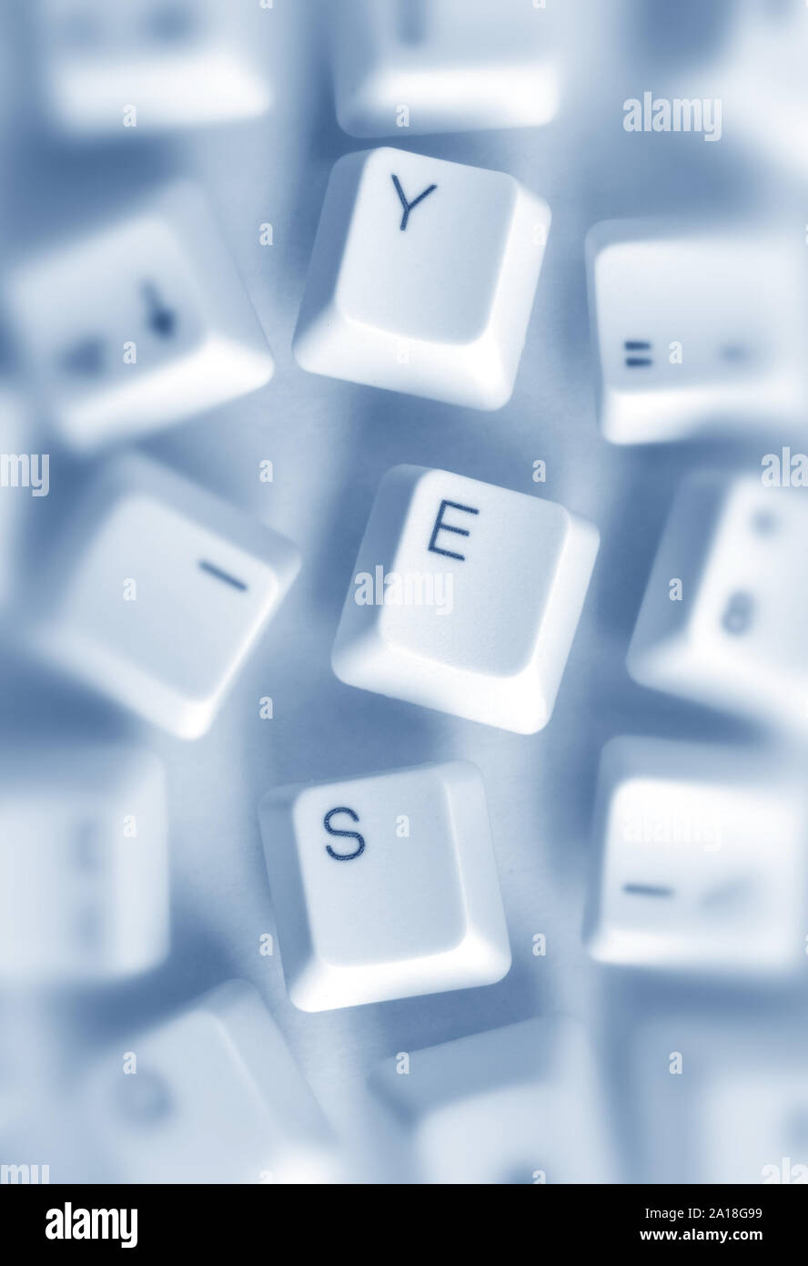 Computer keys with yes word Stock Photo - Alamy
