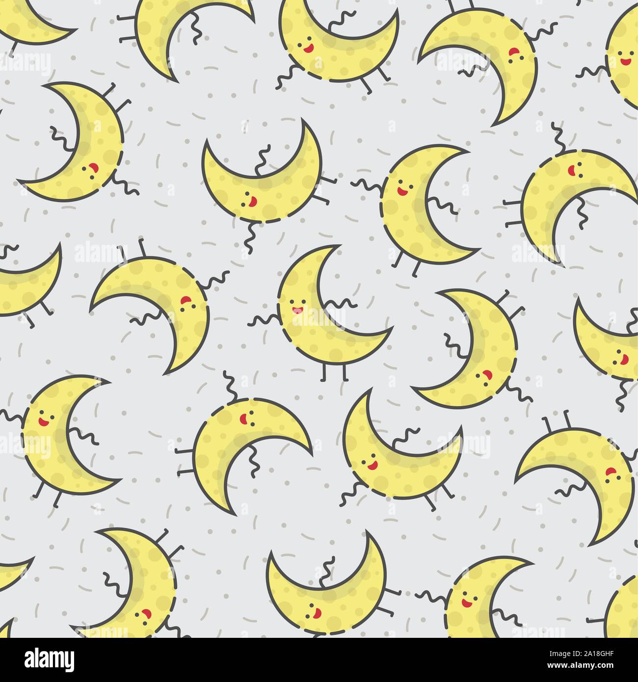 A Cute Moon Vector Illustration Background with Yellow Color Stock ...