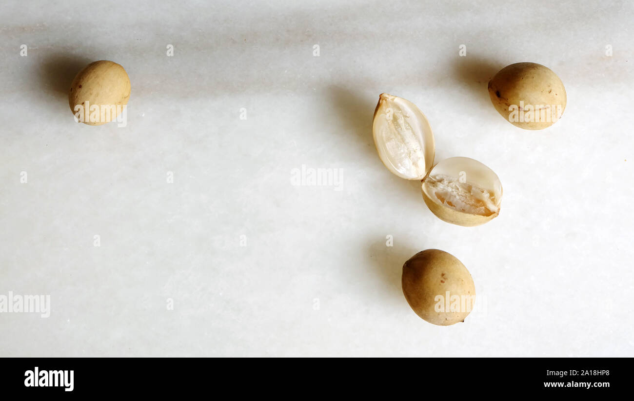 Langsat or lanzones, an edible tropical fruit. Scientic name Lansium ...