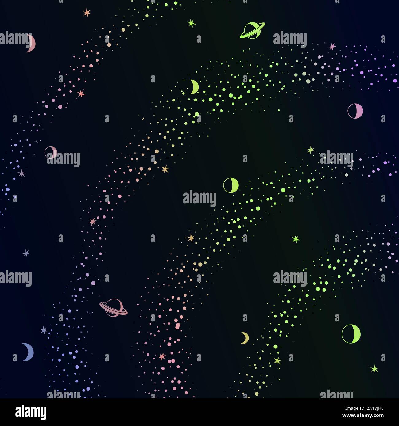 Retro futuristic background with space, stars and planets Stock Vector ...