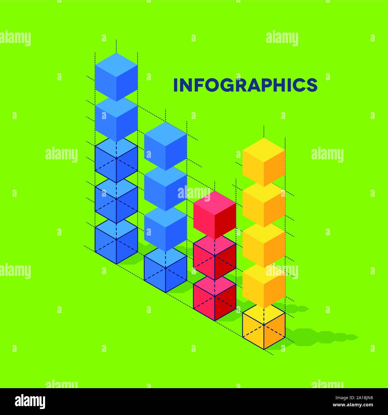 Infographics with cubes Stock Vector Image & Art - Alamy