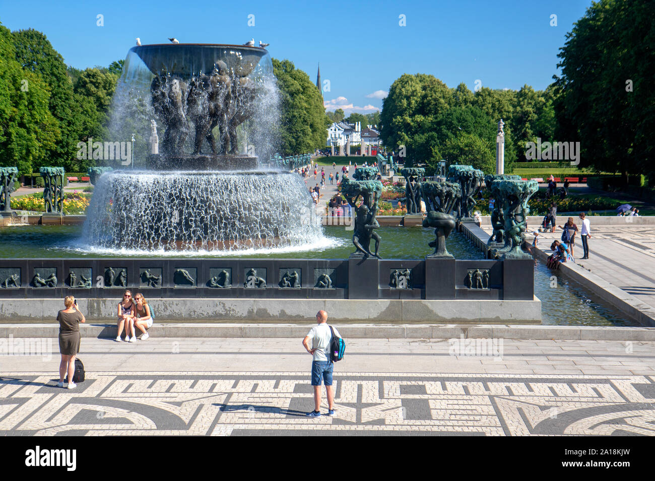 Fountain in Vigeland Park (Frogner Park Stock Photo - Alamy