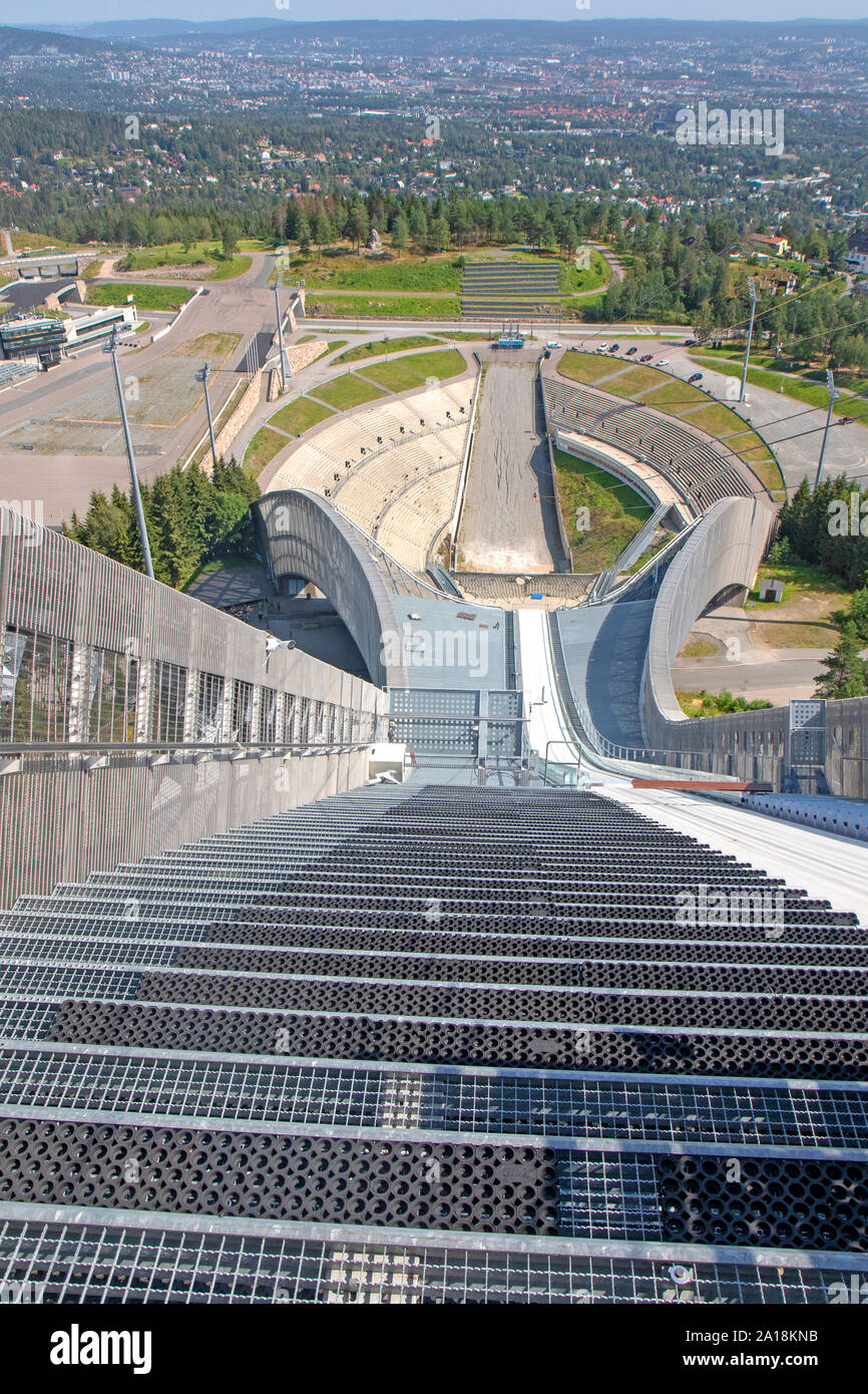Holmenkollen ski jump in the Oslo hills Stock Photo - Alamy