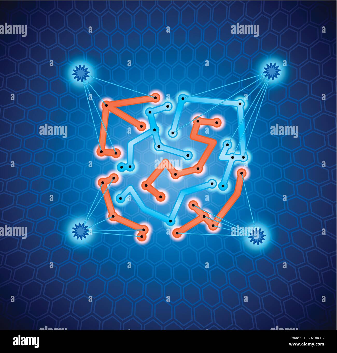 Abstract connectors on the blue hive Stock Vector Image & Art - Alamy