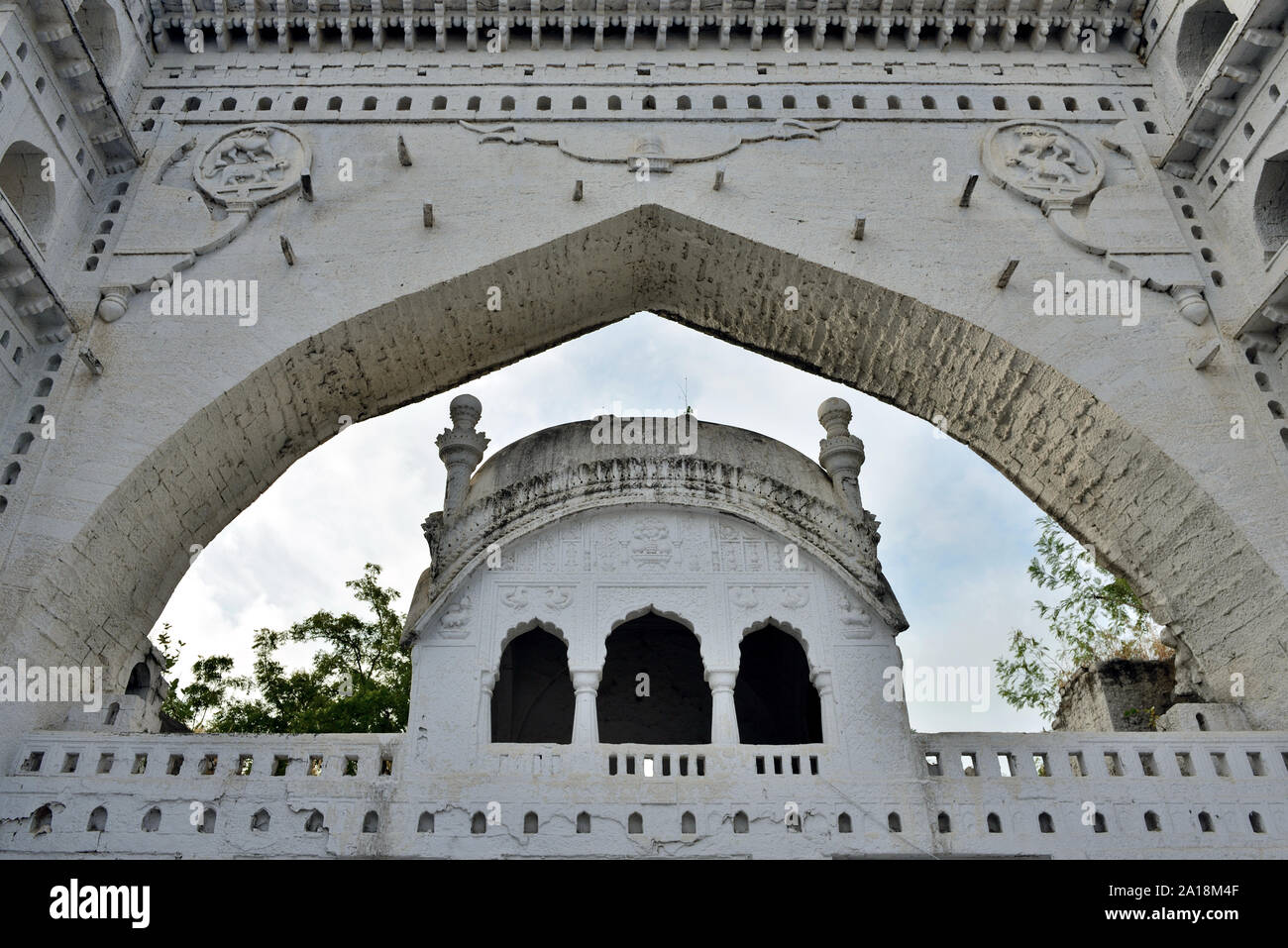 View of the Adil Shahi Gate to the tomb Shah Bahmani, Karnataka, India ...