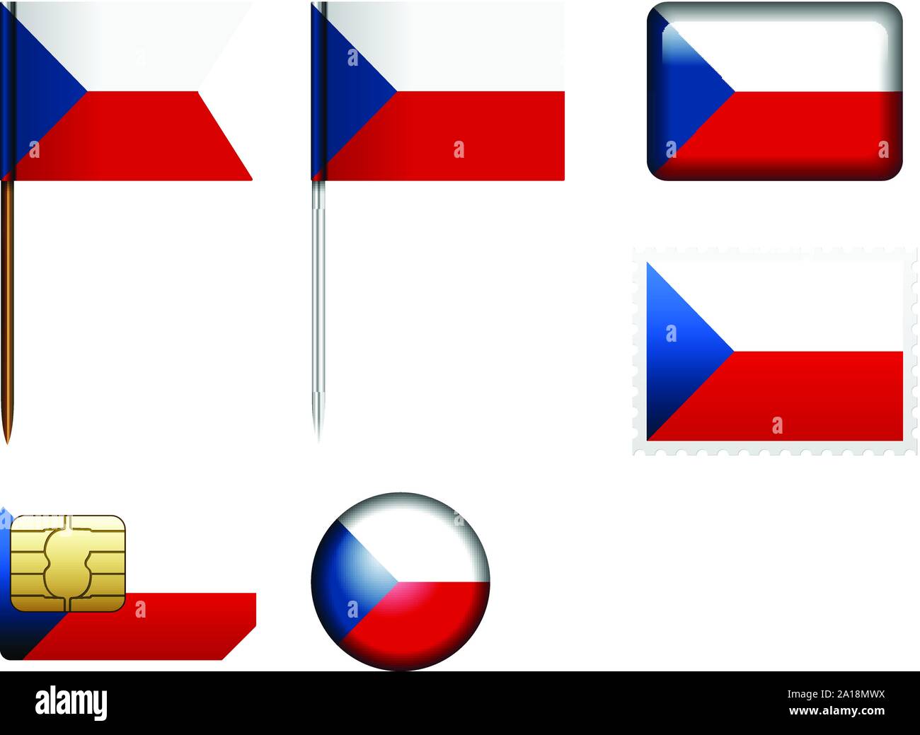 Czech flags Stock Vector Images - Alamy