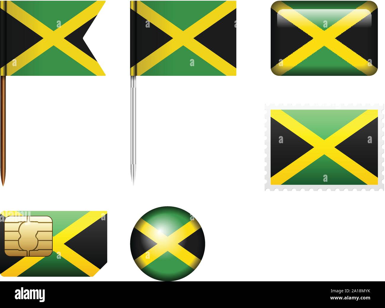 Flag jamaica banner on Stock Vector Images - Alamy