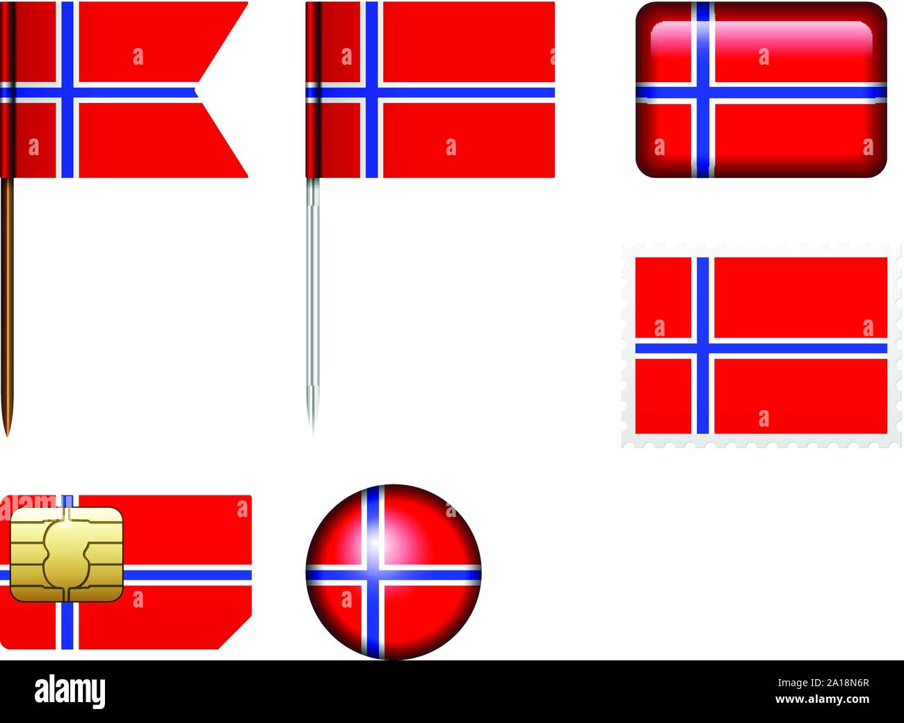 Flags of norway Stock Vector Images - Alamy