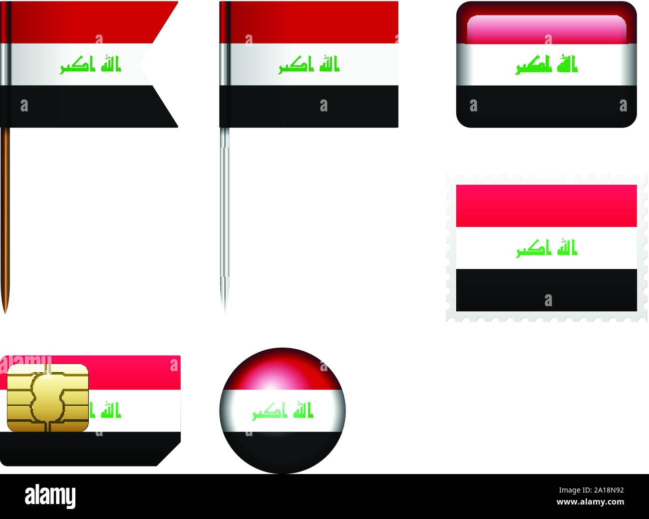 Iraq button flag Stock Vector Images - Alamy