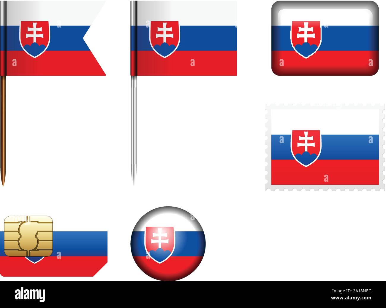 Slovakia flag set on a white background Stock Vector Image & Art - Alamy