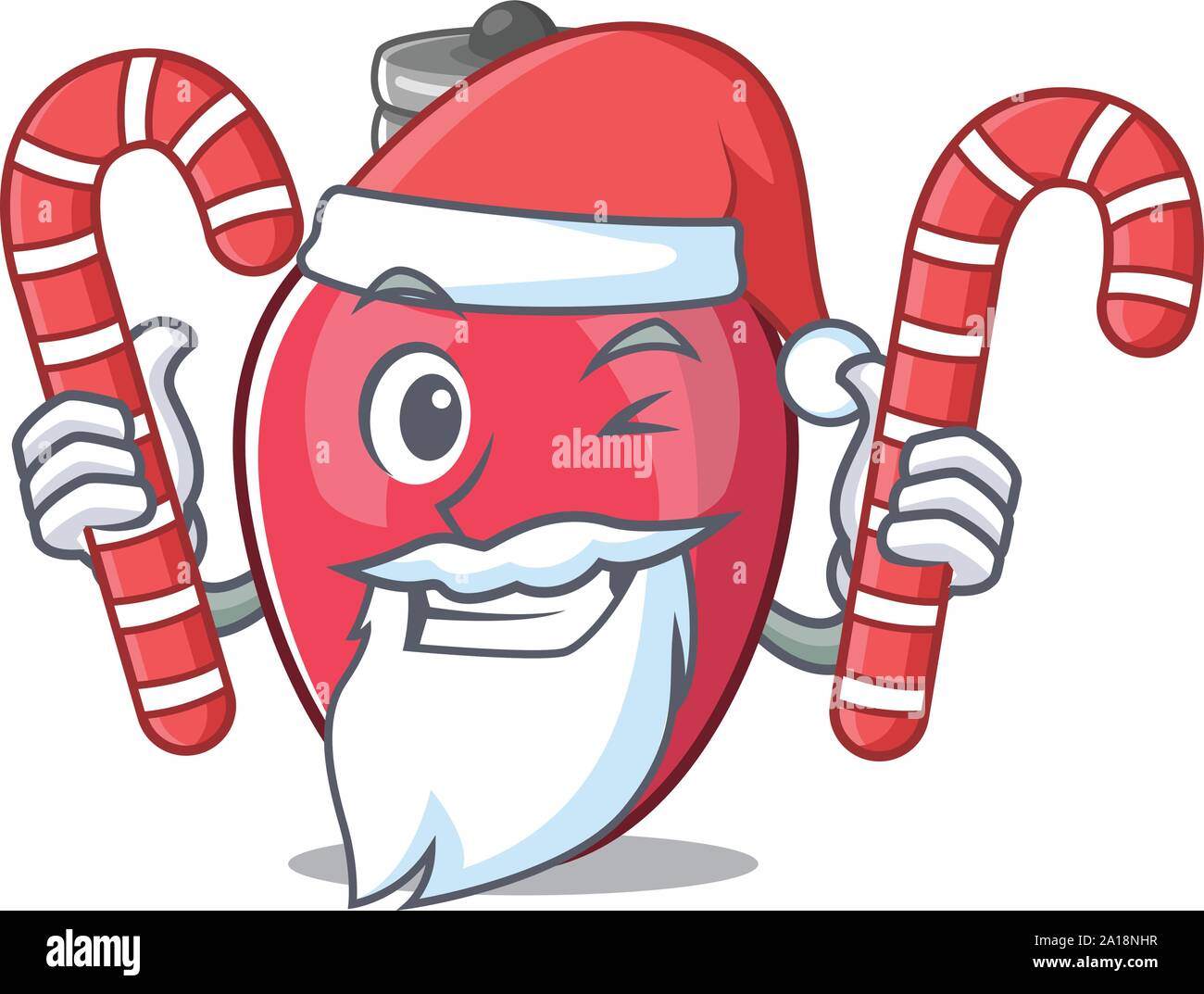 Santa with candy christmas lights against the cartoon wall Stock Vector ...