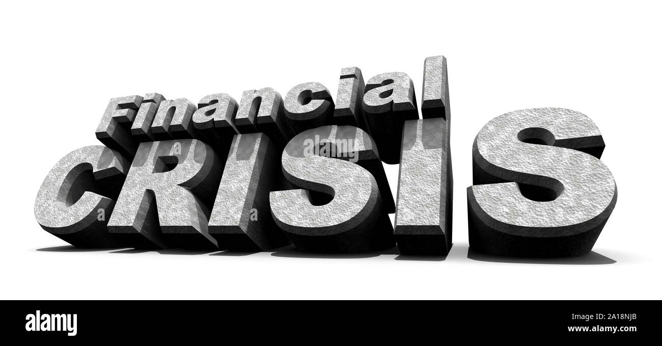 Crisis over white , 3D art Stock Photo - Alamy