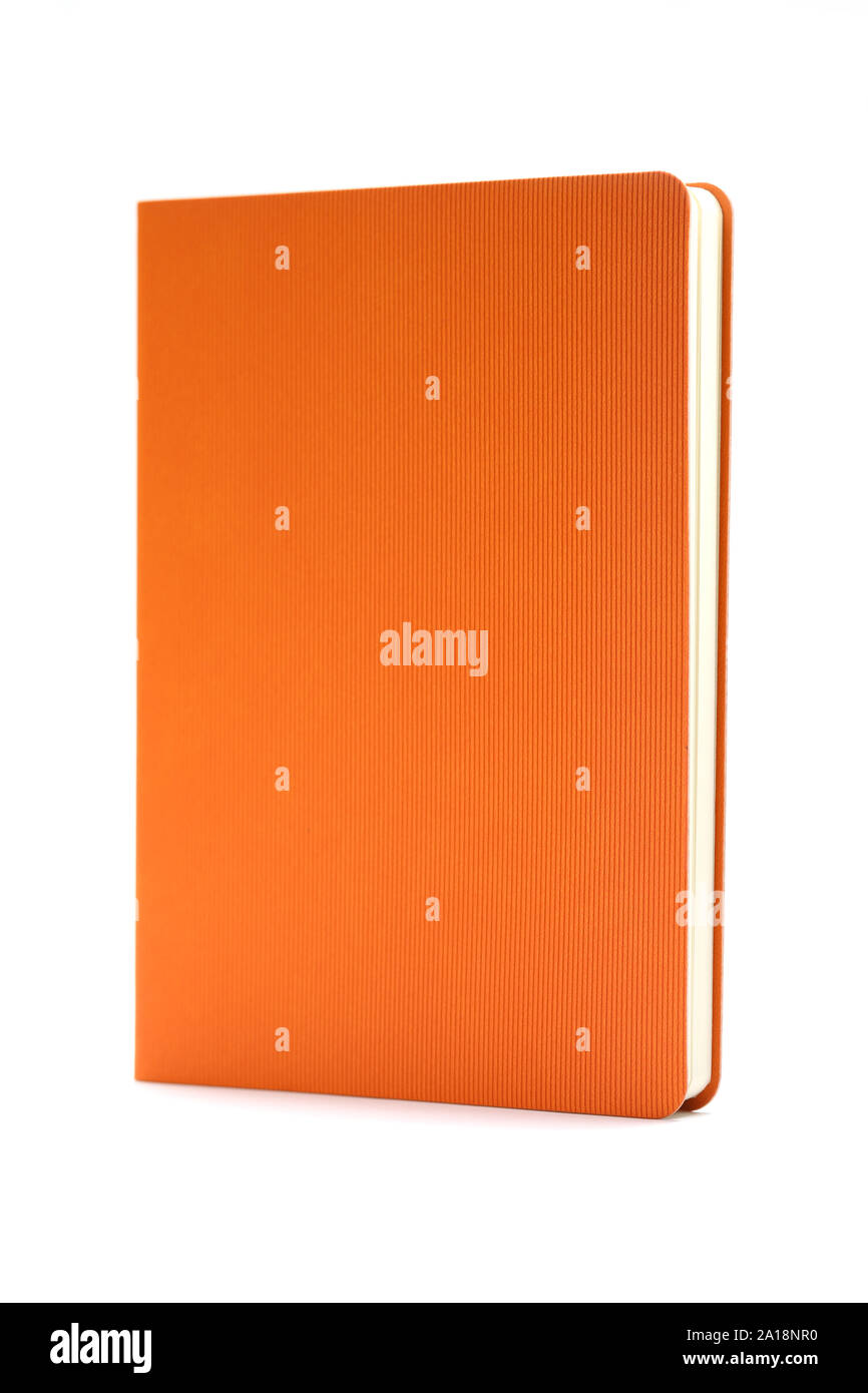 Orange diary isolated on white background Stock Photo - Alamy